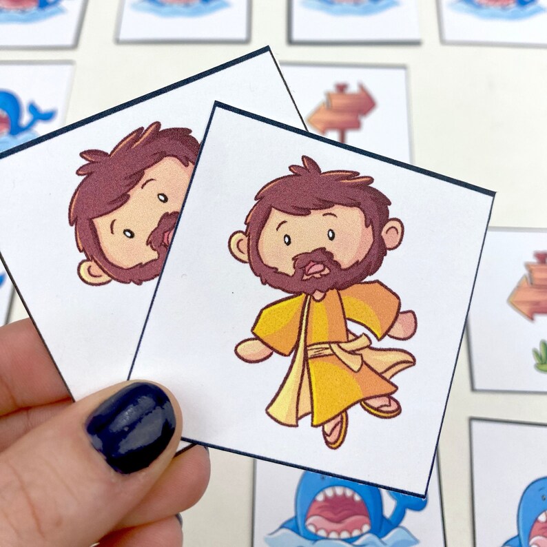 Jonah and the Whale Matching Game, Printable Memory Game for a Sunday ...