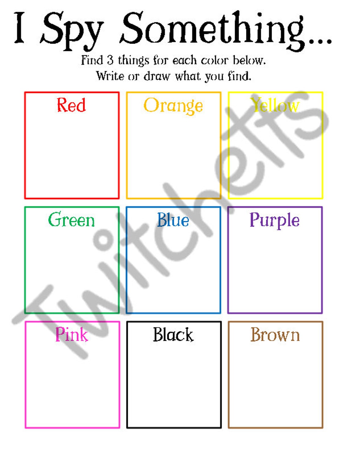 Rainbow I Spy Game, a Printable Rainbow Game That's Perfect for Road ...