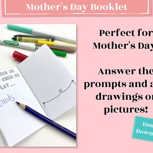 Mother's Day Booklet - Perfect Last Minute Mother's Day Gift From Kids ...