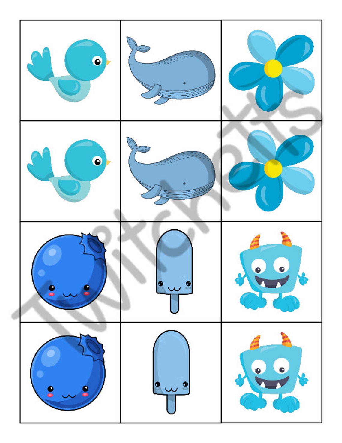 Color Blue Matching Game, Learning Games for Preschoolers, Educational ...