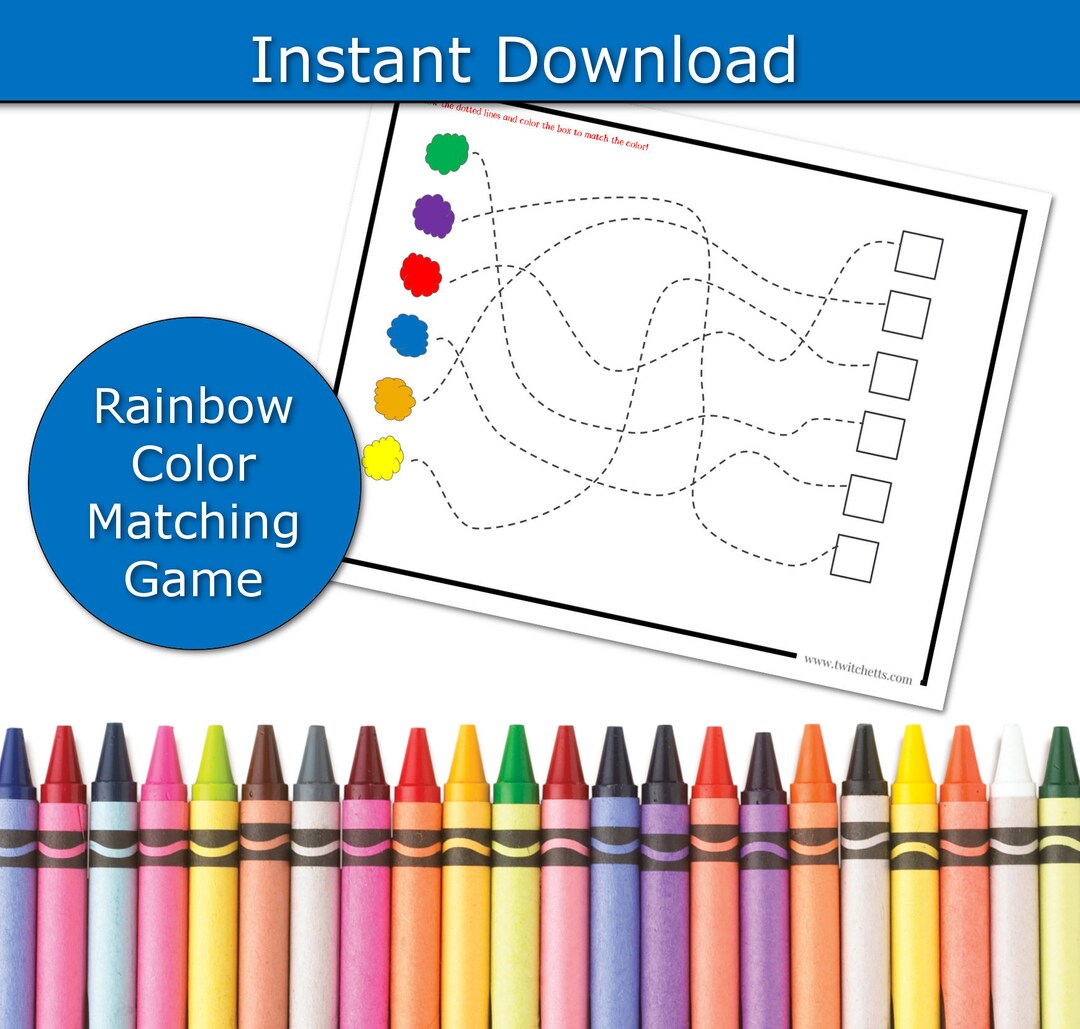Rainbow Color Matching, Printable Rainbow Activity, Learn Colors ...