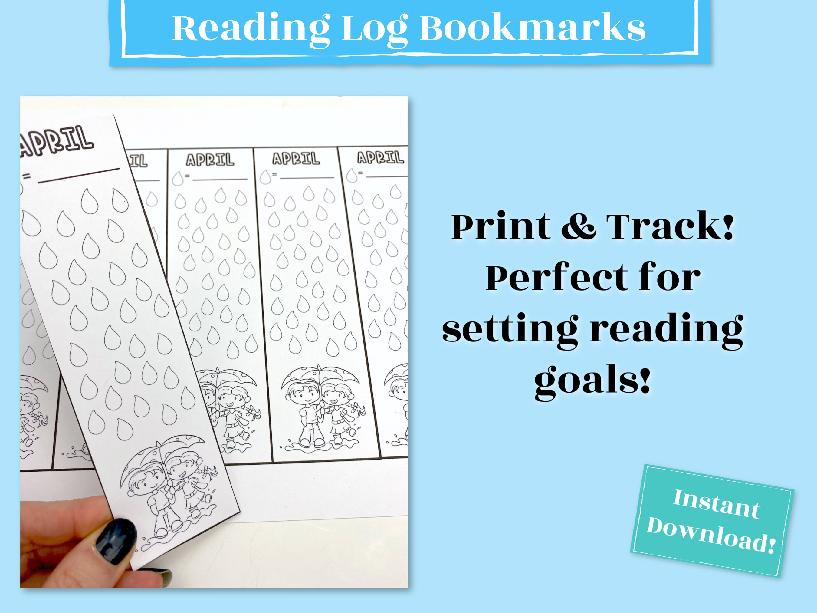 April Book Tracker Bookmark, Printable Reading Log for Kids to Keep ...