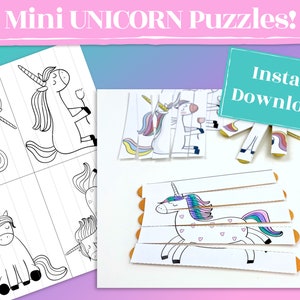 Unicorn Puzzle for Toddlers, Printable Puzzle Kit for Your Busy Bag or ...