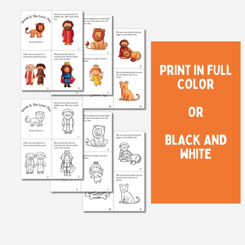 Daniel in the Lions Den Story Cards for Young Children, Printable ...