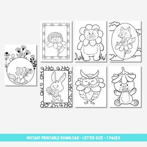 Spring Animals Coloring Pages for Kids, Printable Coloring Activity for ...