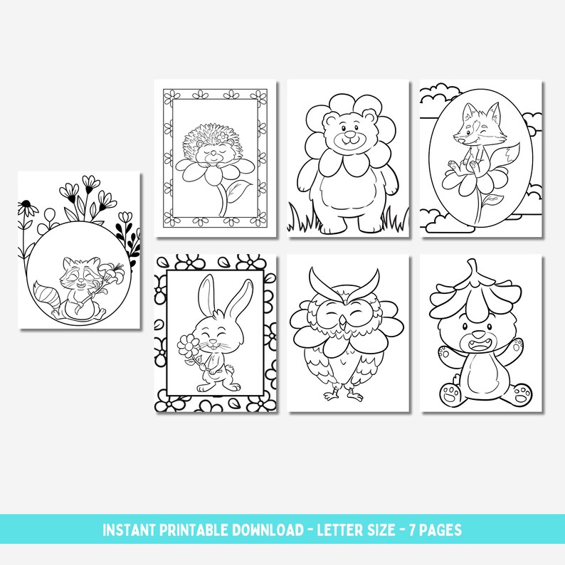Spring Animals Coloring Pages for Kids, Printable Coloring Activity for ...
