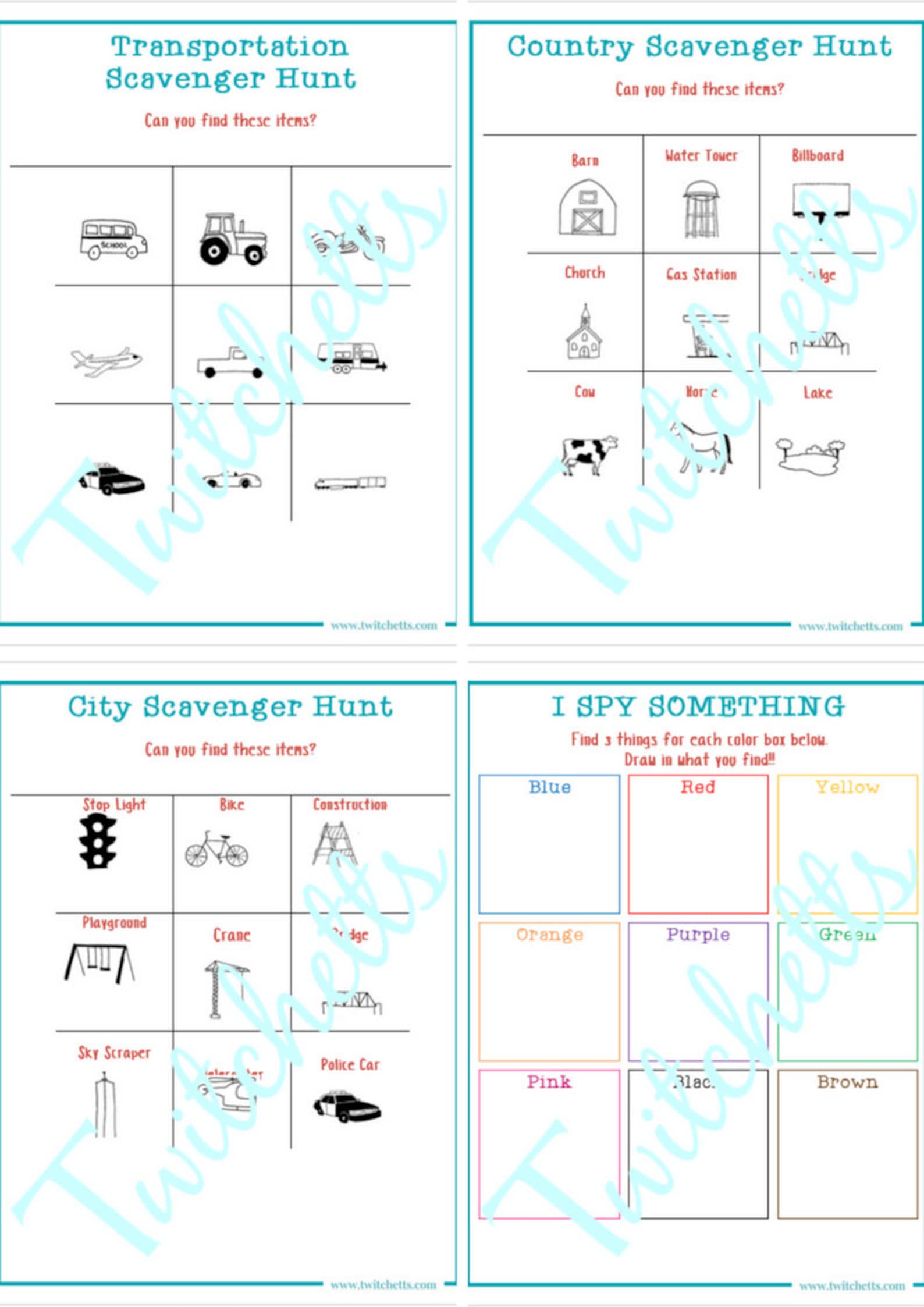 Travel Activity Book for Preschoolers, Printable Kids Quiet Travel Book ...