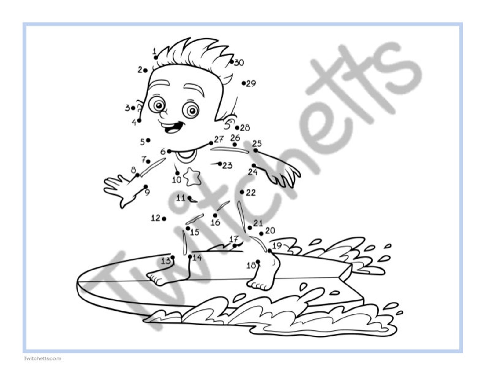 Beach Printable Activity for Kids, Beach Connect the Dots, Beach ...