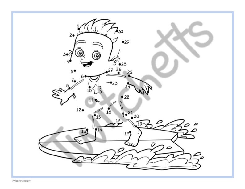 Beach Printable Activity for Kids, Beach Connect the Dots, Beach ...