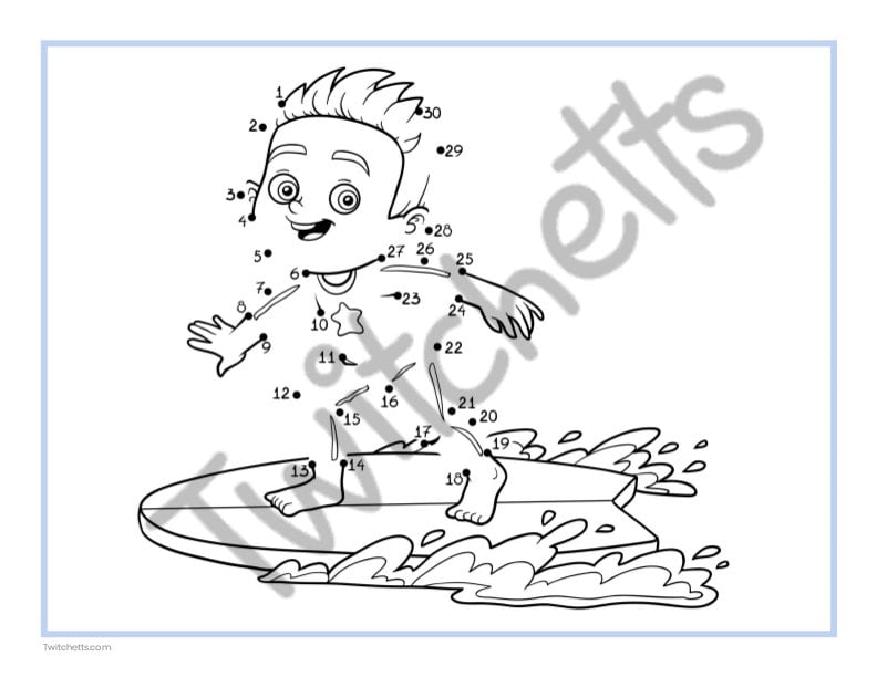 Beach Printable Activity for Kids, Beach Connect the Dots, Beach ...