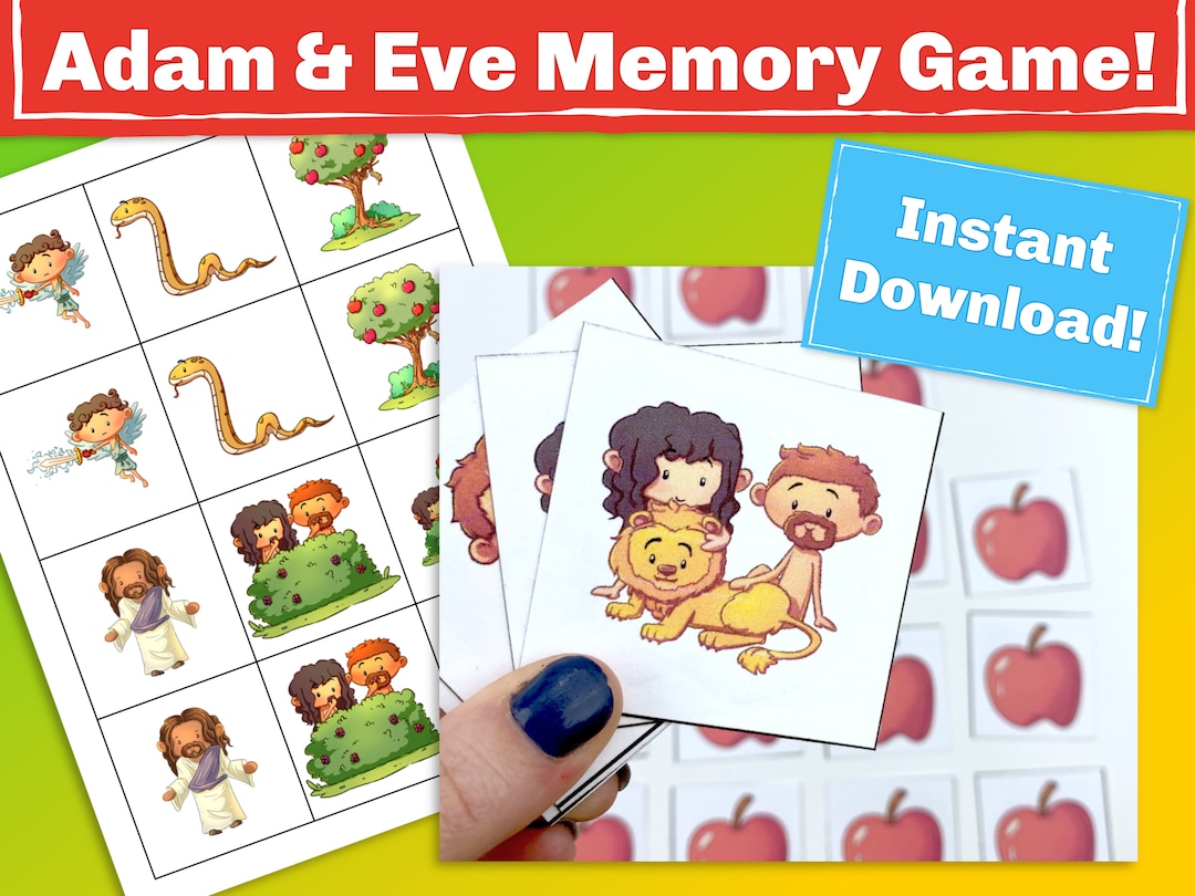 Adam And Eve Matching Game Printable Memory Game That Helps Teach The Bible Story Great For
