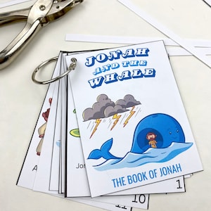 Jonah and the Whale Story Cards for Young Children, Printable Coloring ...