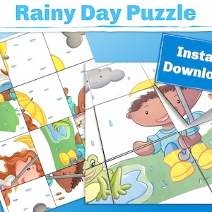 Easy Rain Puzzle Game for Kids. This Spring Printable is Perfect for ...