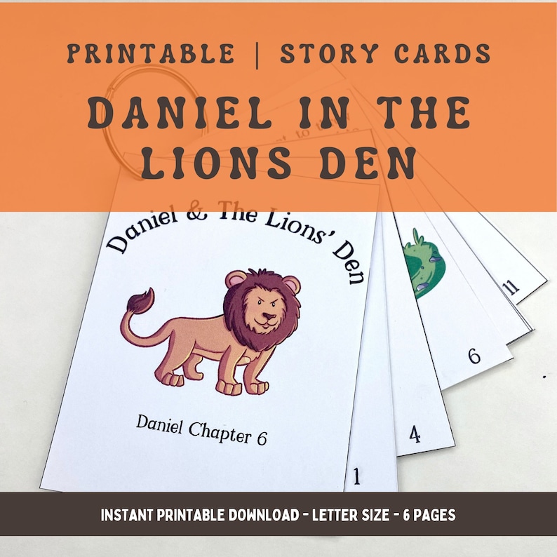 Daniel in the Lions Den Story Cards for Young Children, Printable ...