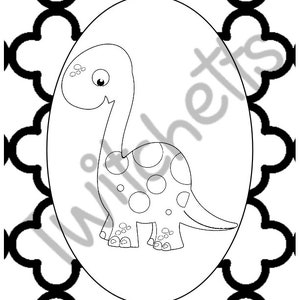 Dinosaur Coloring Pages for Kids, Birthday Party Activity, Printable ...