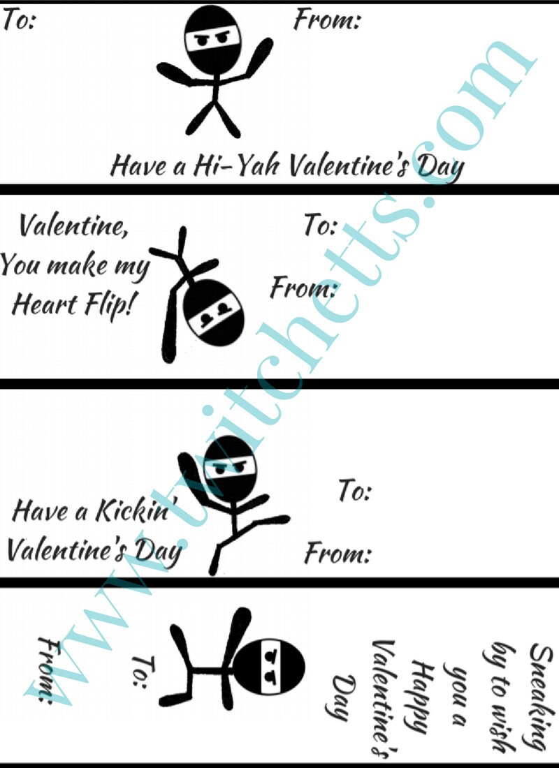 Ninja Valentine's Day Cards, Boys Valentines, School Valentines Cards ...