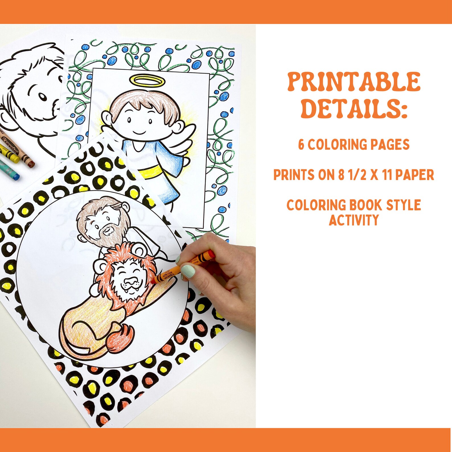 Daniel in the Lions Den Coloring Pages for Kids, Printable Coloring ...