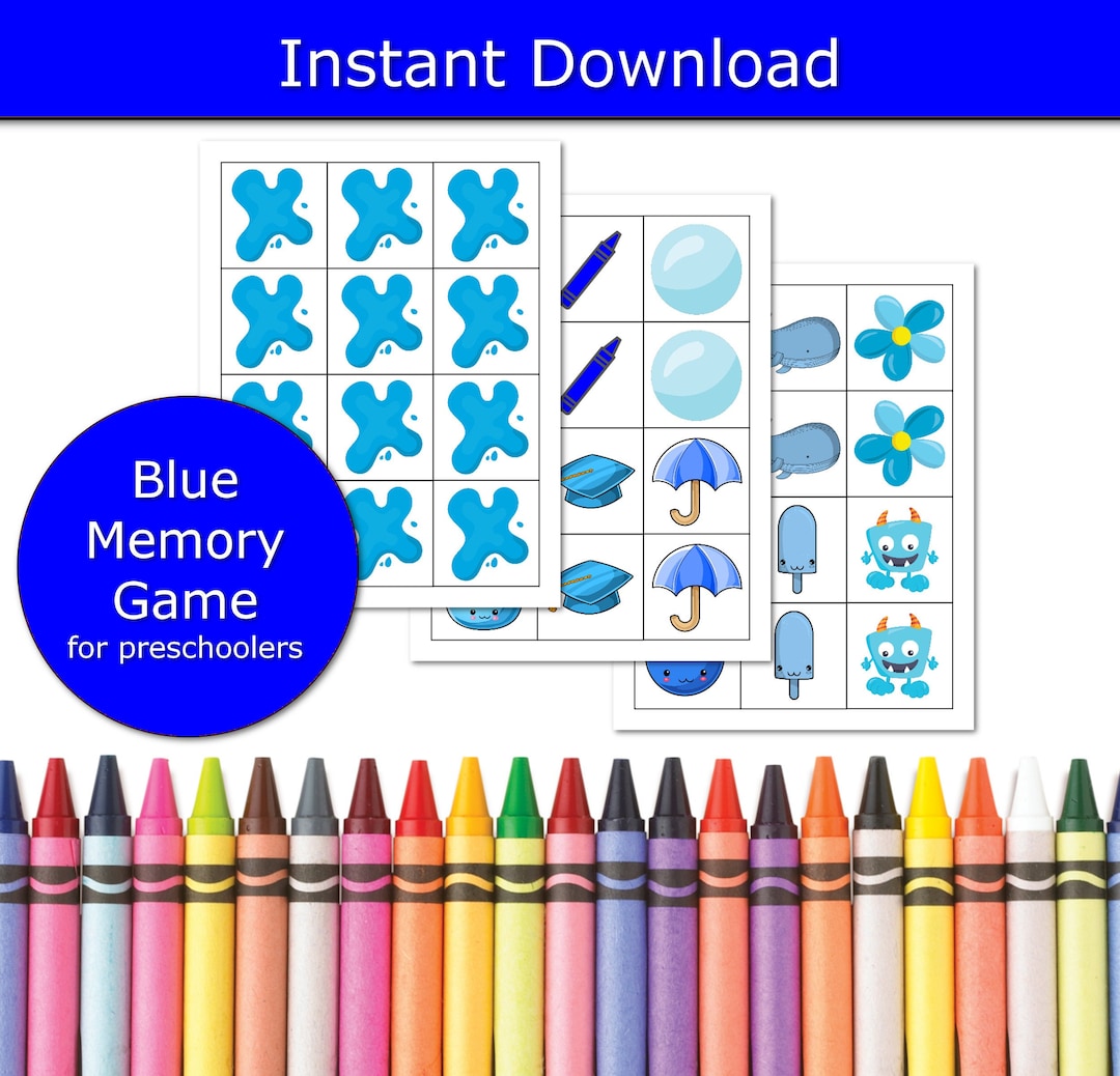Color Blue Matching Game, Learning Games for Preschoolers, Educational ...