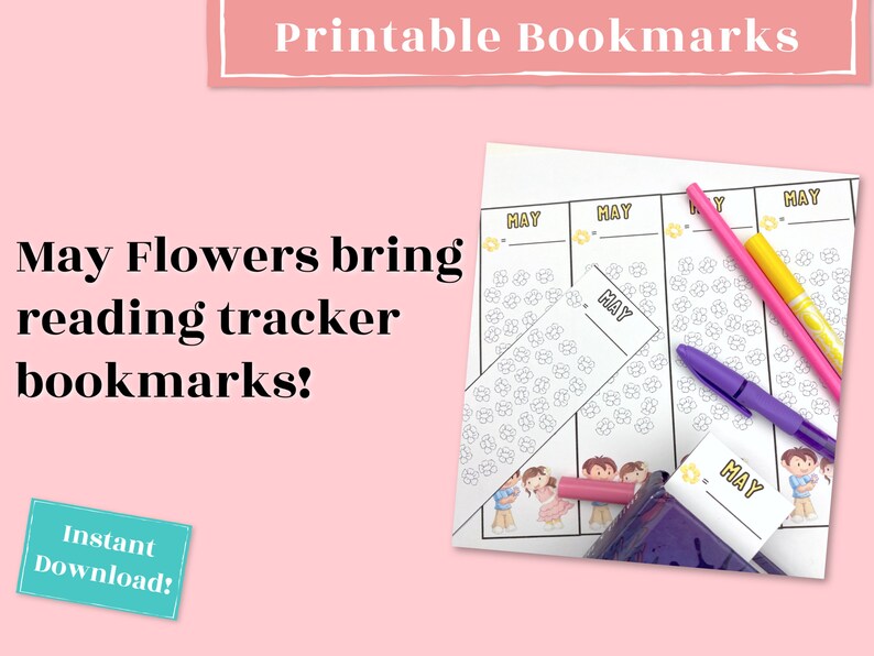 May Book Tracker Bookmark Printable Reading Log for Kids to - Etsy