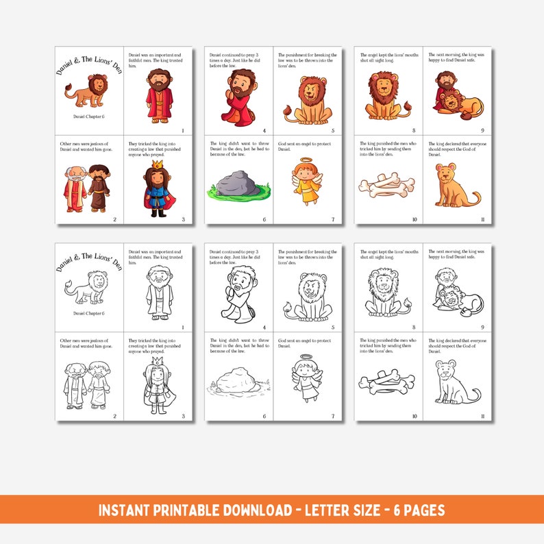 Daniel in the Lions Den Story Cards for Young Children, Printable ...