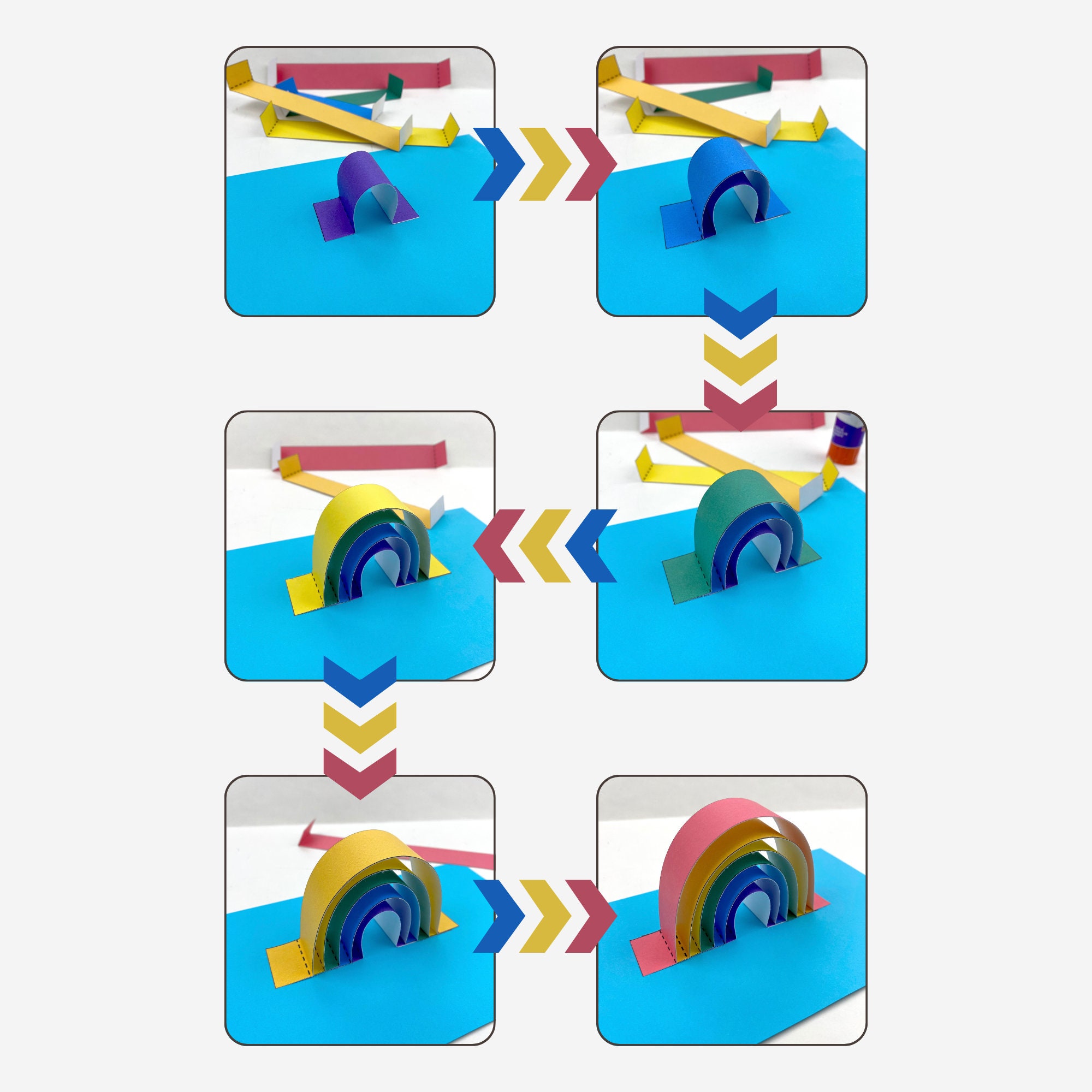 3D Rainbow Craft Template to Help Kids Learn Rainbow Colors, Printable ...