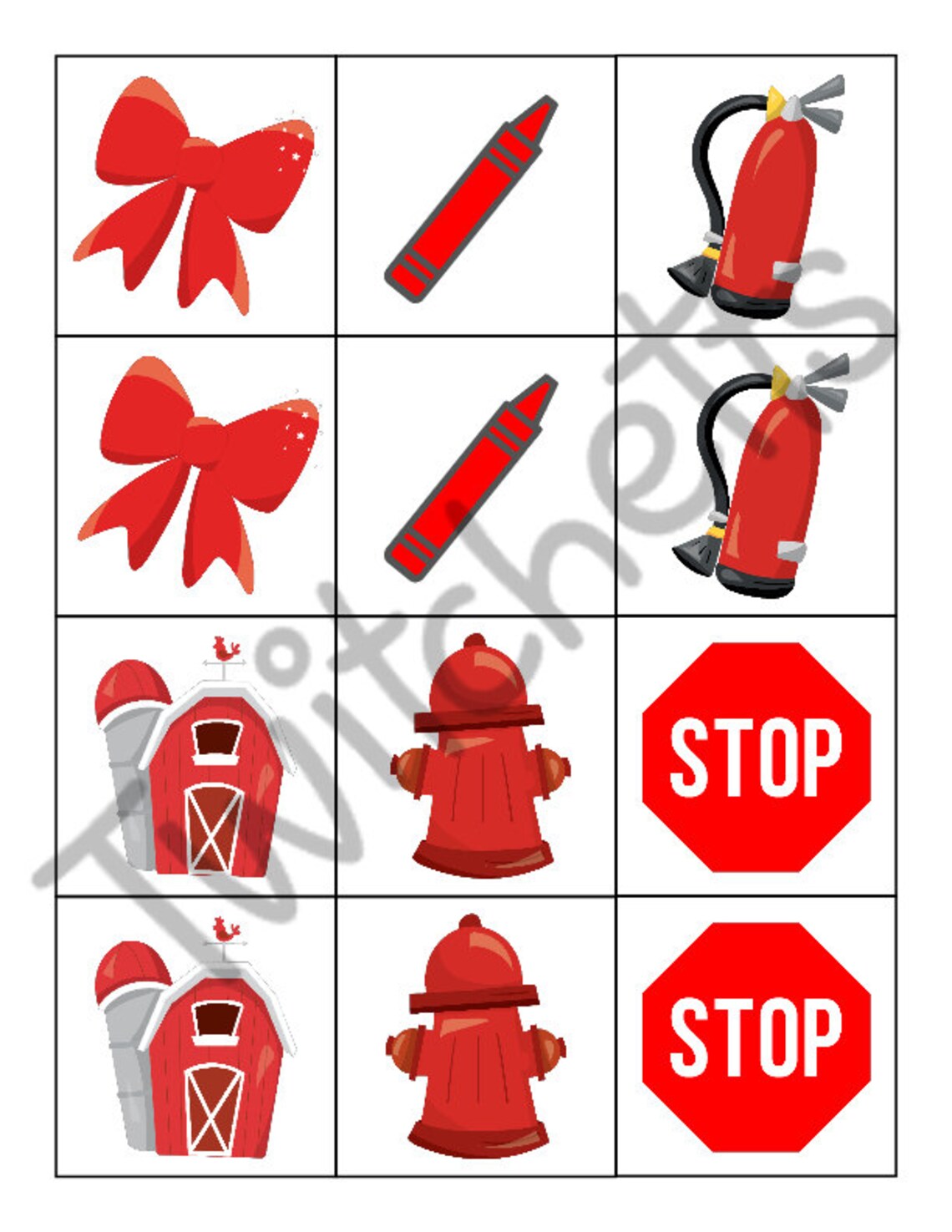 Color Red Matching Game, Learning Games for Preschoolers, Educational ...