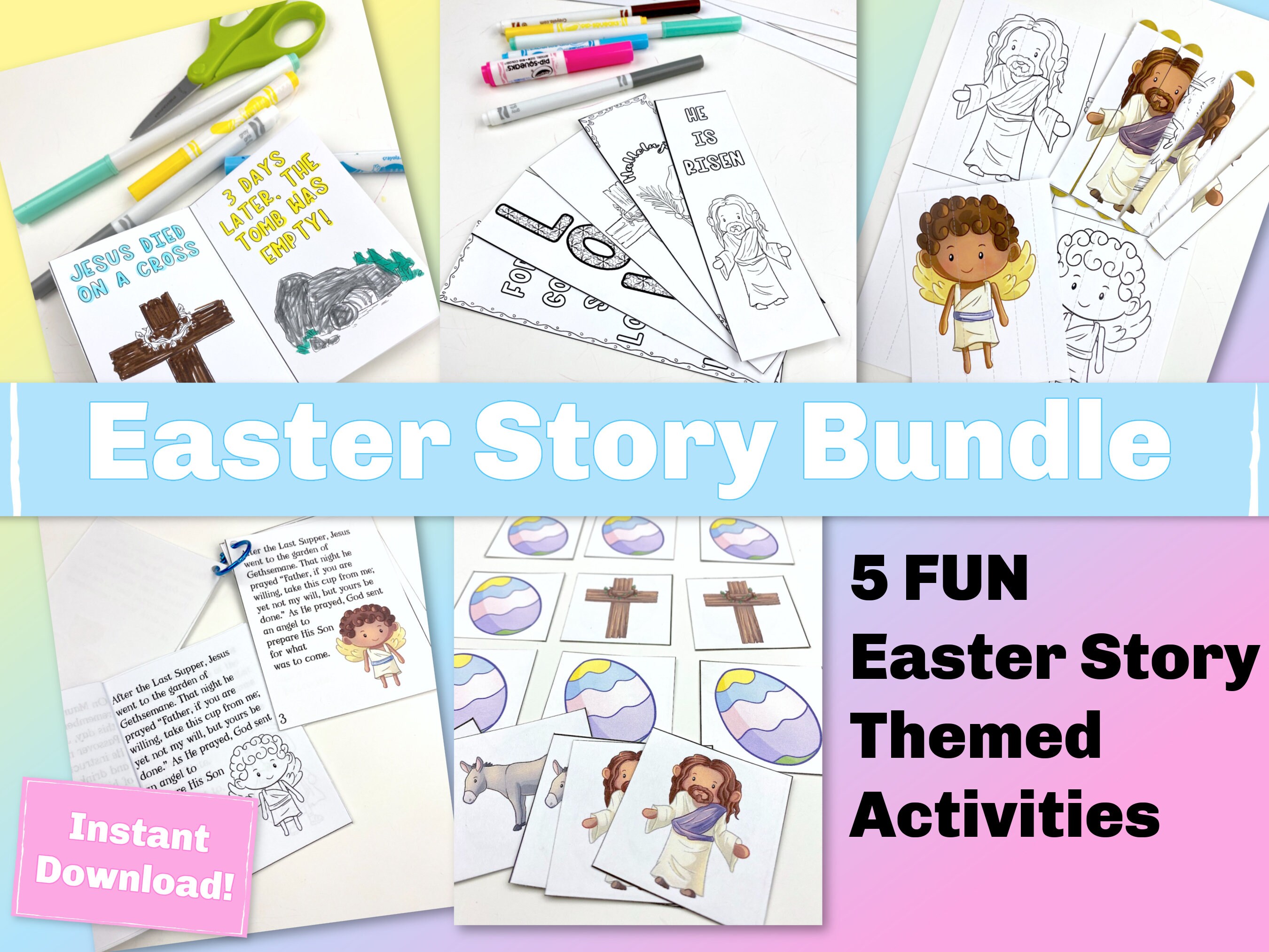 Easter Story Activities for Young Children, Printable Easter Coloring ...