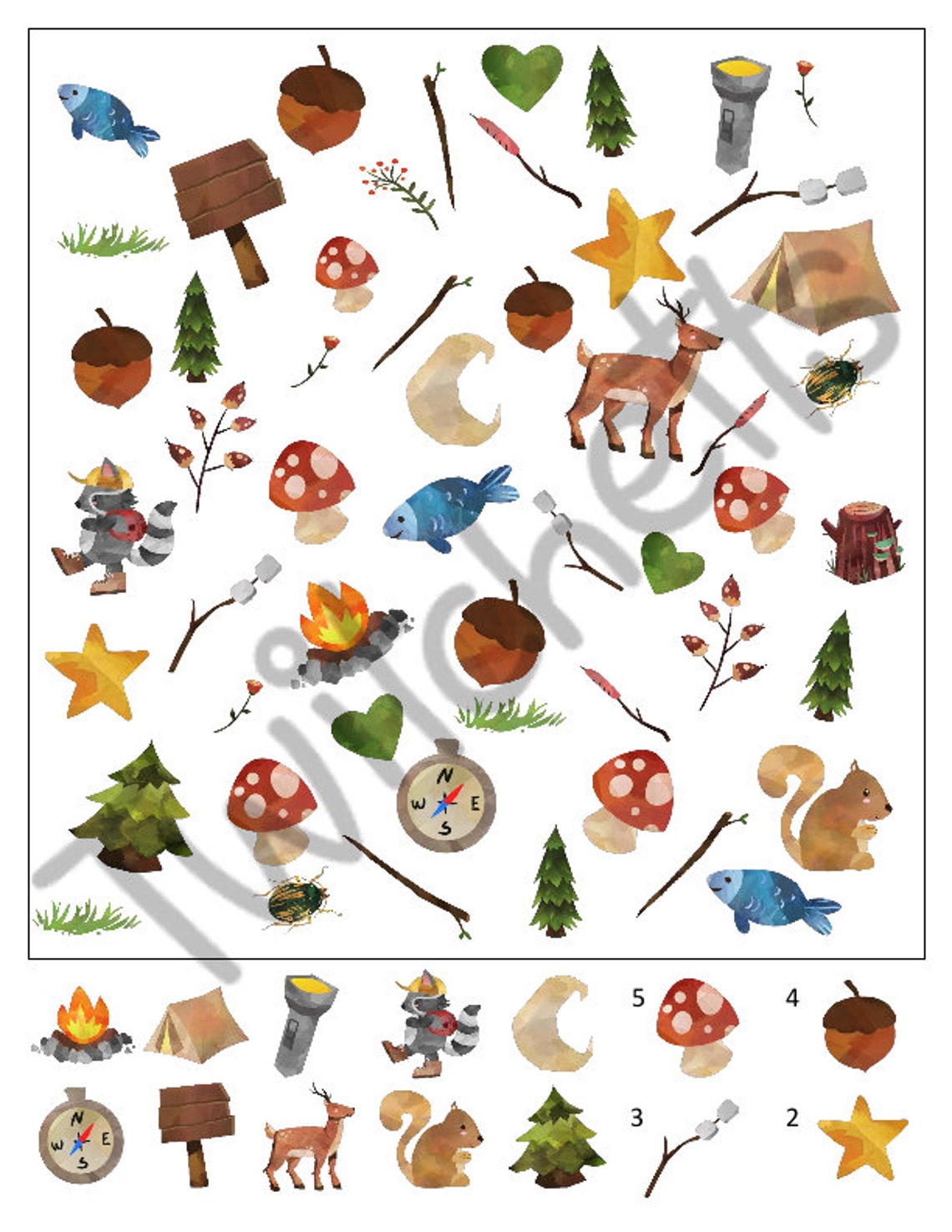 Camping I Spy Game for Kids of All Ages, Easy I Spy Activity for ...