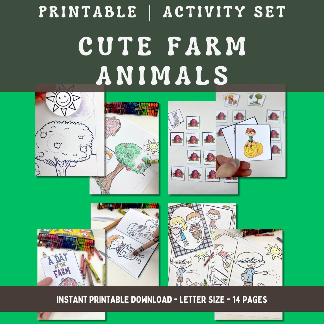 Farm Animals Activities for Young Children, Printable Coloring ...