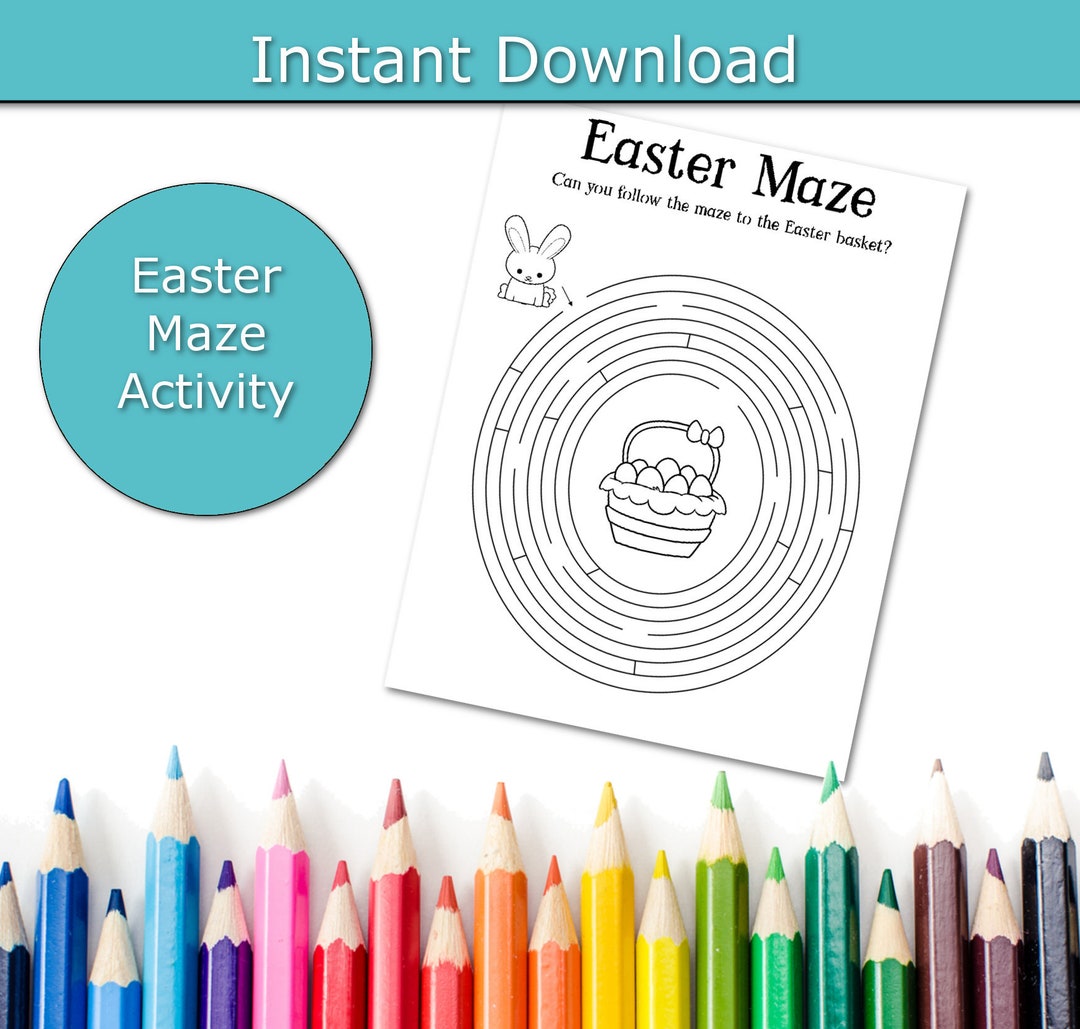 Easter Maze for Kids of All Ages, Easy Maze Activity for Easter Party ...