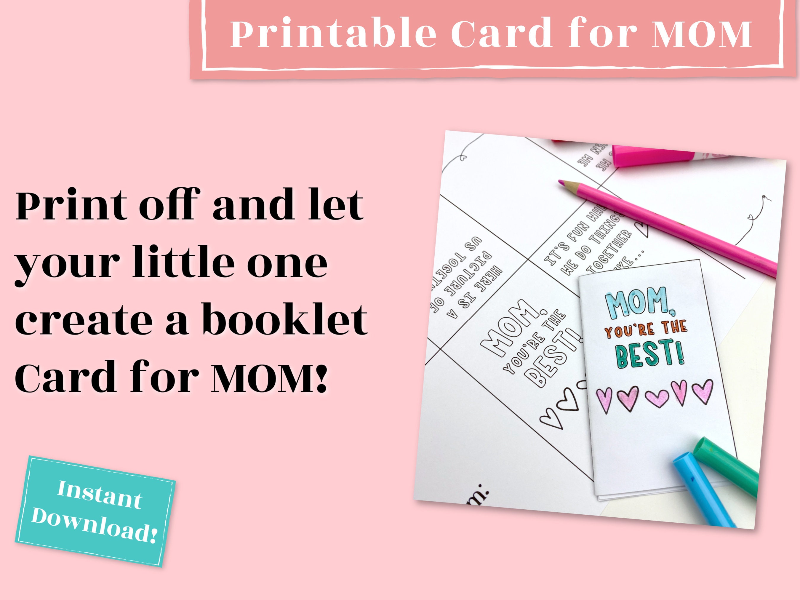 Mother's Day Booklet - Perfect Last Minute Mother's Day Gift From Kids ...