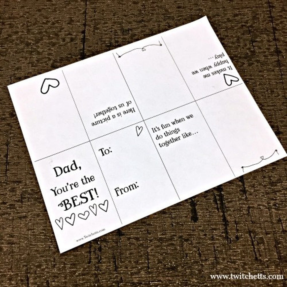 Father's Day Card, Father's Day Book Gift for Dad, Printable Gift From ...