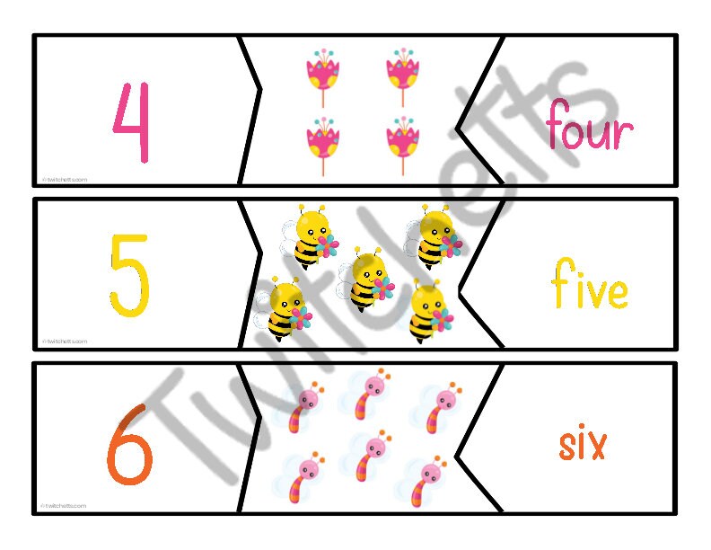 Printable Educational Game for Preschoolers, Spring Bugs Counting ...