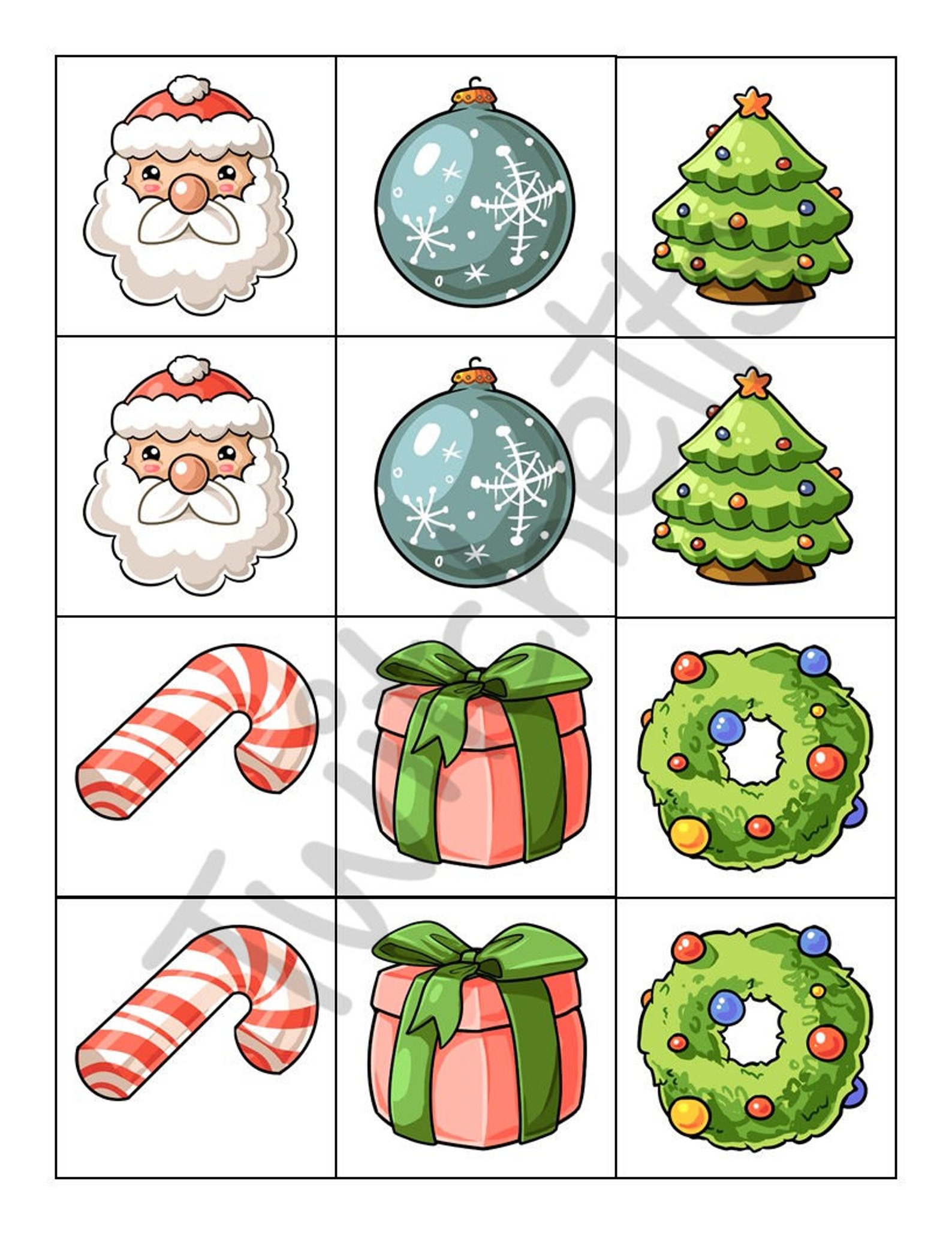 Christmas Games Printable, Christmas Memory Game, Family Christmas Game ...