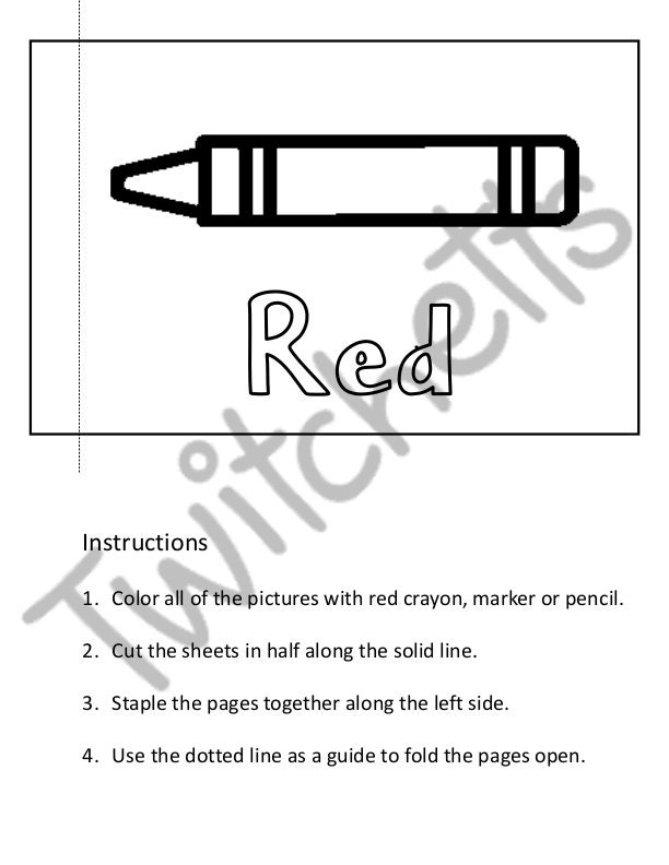 Color Red Booklet, Learning Games for Preschoolers, Educational Games ...