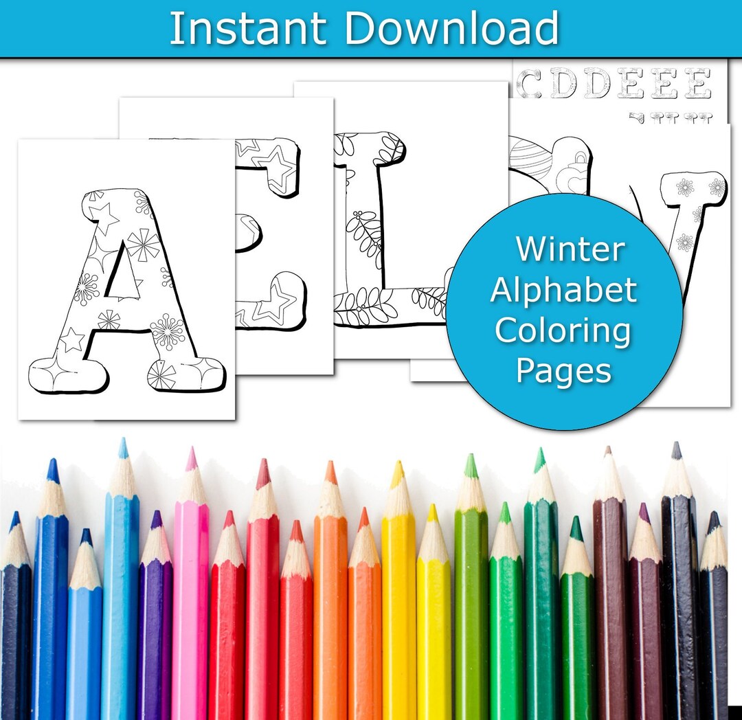 Winter Coloring Pages, Alphabet Coloring Book, Preschool, Winter ...