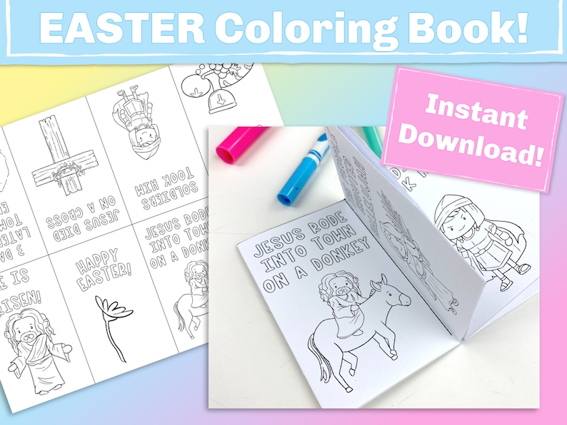 Mini Easter Story Coloring Book for Preschool Printable - Etsy