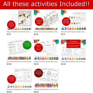Christmas Printables for Kids, Holiday Printable Pack, Bundle of ...