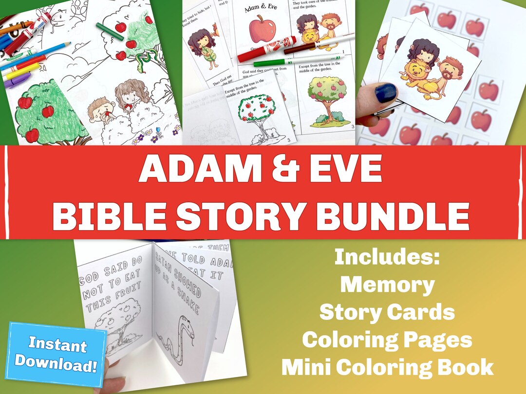 Adam and Eve Activities. 4 Printable Coloring Pages and Games That Help ...