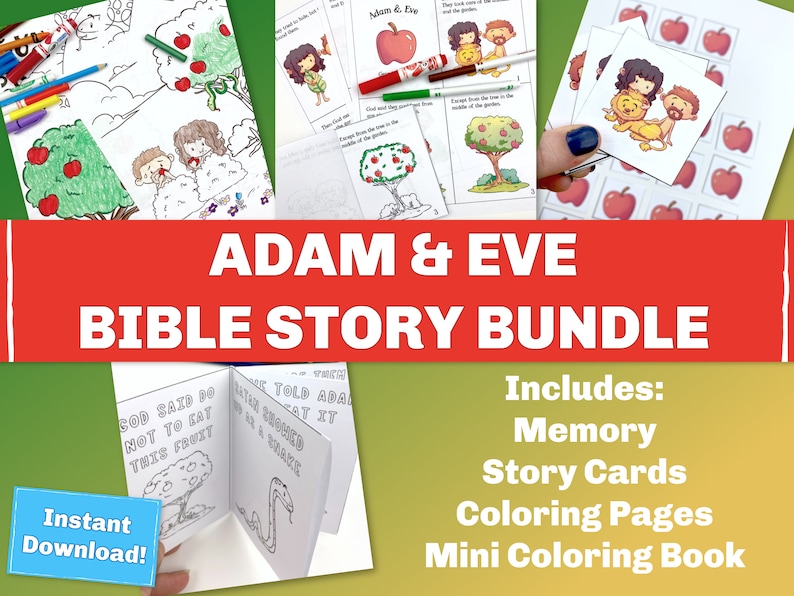 Adam and Eve Activities. 4 Printable Coloring Pages and Games That Help ...