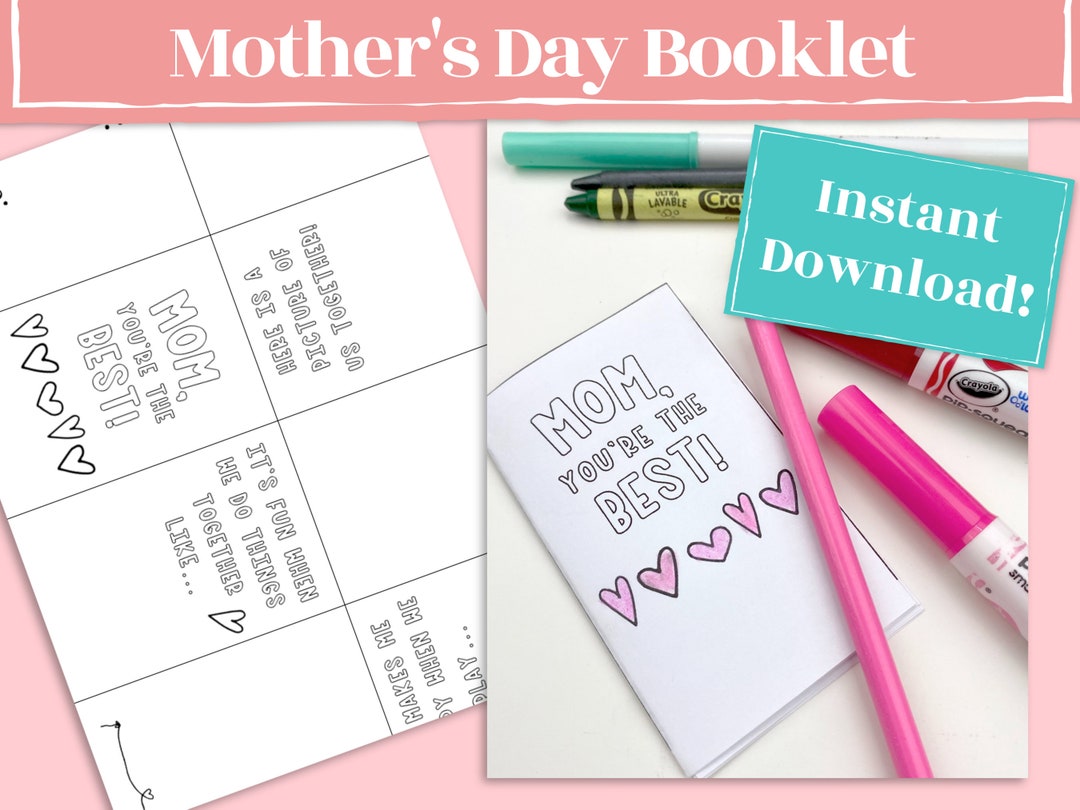 Mother's Day Booklet - Perfect Last Minute Mother's Day Gift From Kids ...