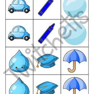 Color Blue Matching Game, Learning Games for Preschoolers, Educational ...