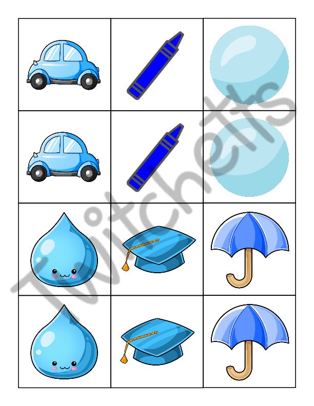 Color Blue Matching Game, Learning Games for Preschoolers, Educational ...