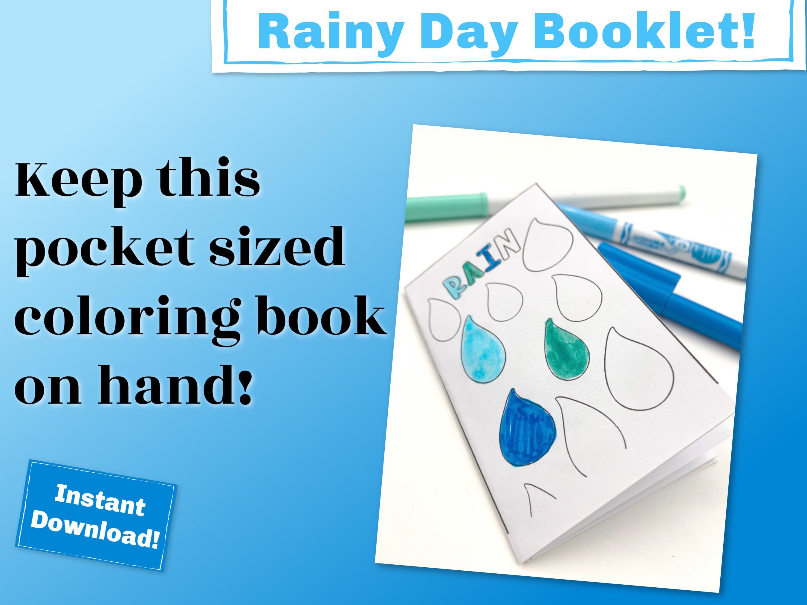 Mini Rain Coloring Book for Kids. This Spring Coloring Page is Perfect ...