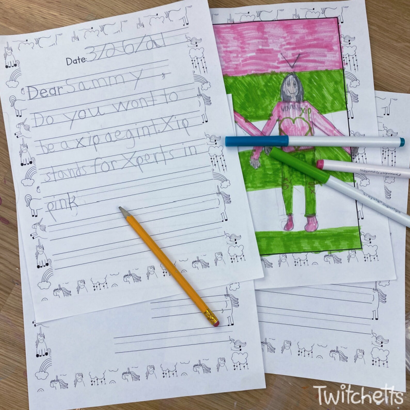 Letter Writing Set for Kids, Printable Unicorn Stationery for Kids to ...