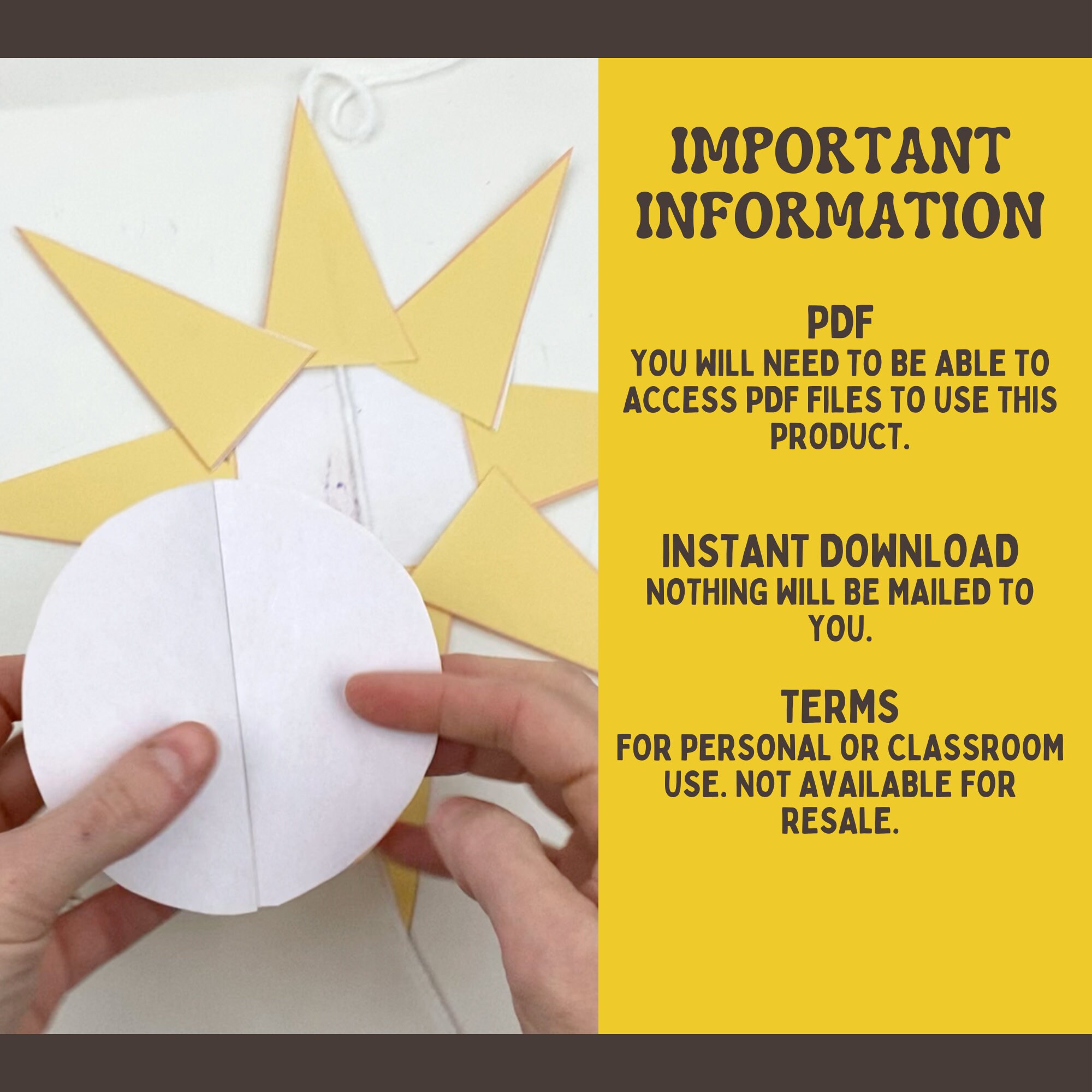 3D Sun Craft Template, Printable Kids Craft, Easy Sun Template, Summer ...