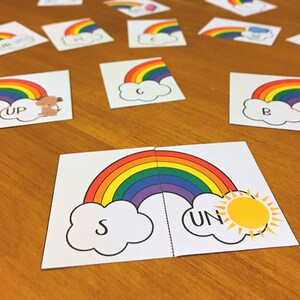 Rainbow CVC Words Matching Game for Homeschool, Preschool, Montessori ...