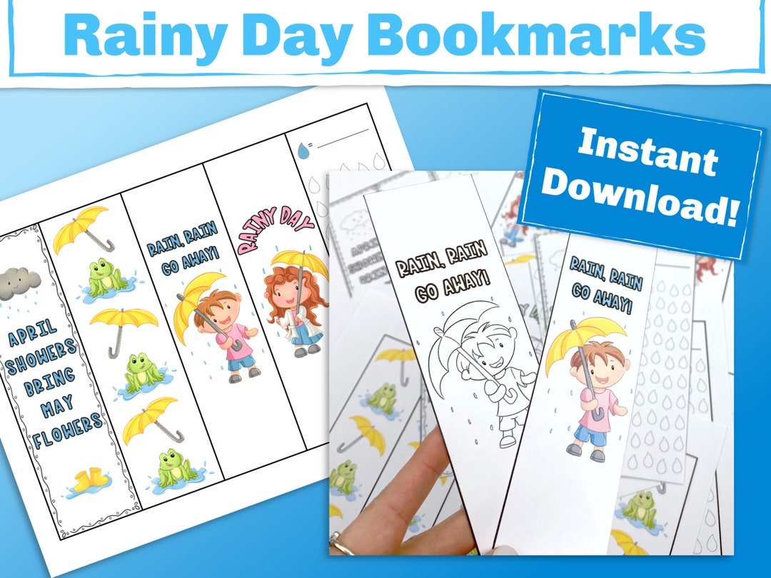 Rain Bookmarks for Kids. These Spring Bookmarks Are Perfect for the ...