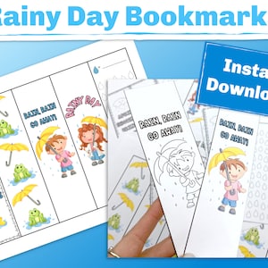 Rain Bookmarks for Kids. These Spring Bookmarks Are Perfect for the ...