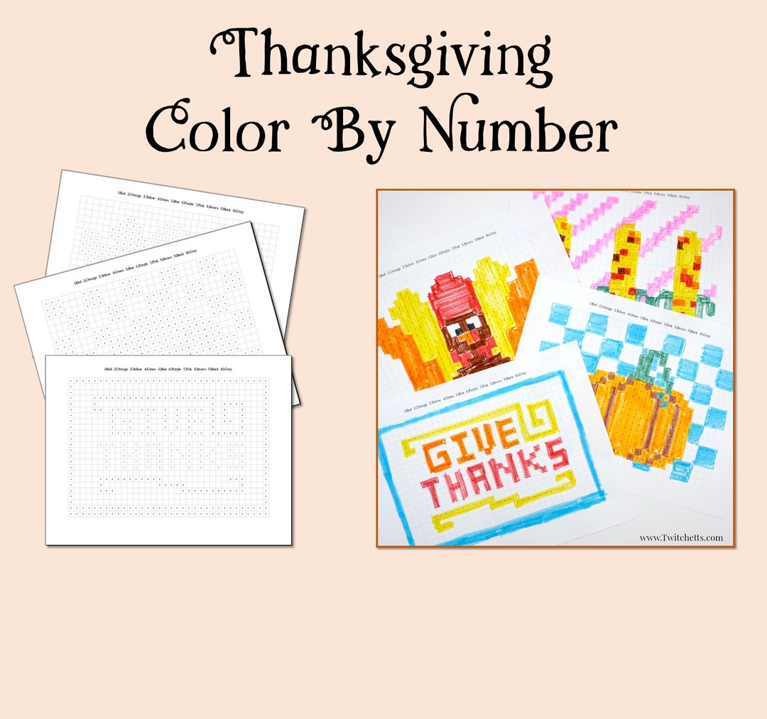 Thanksgiving Color by Number, Thanksgiving Printable, Coloring Pages ...